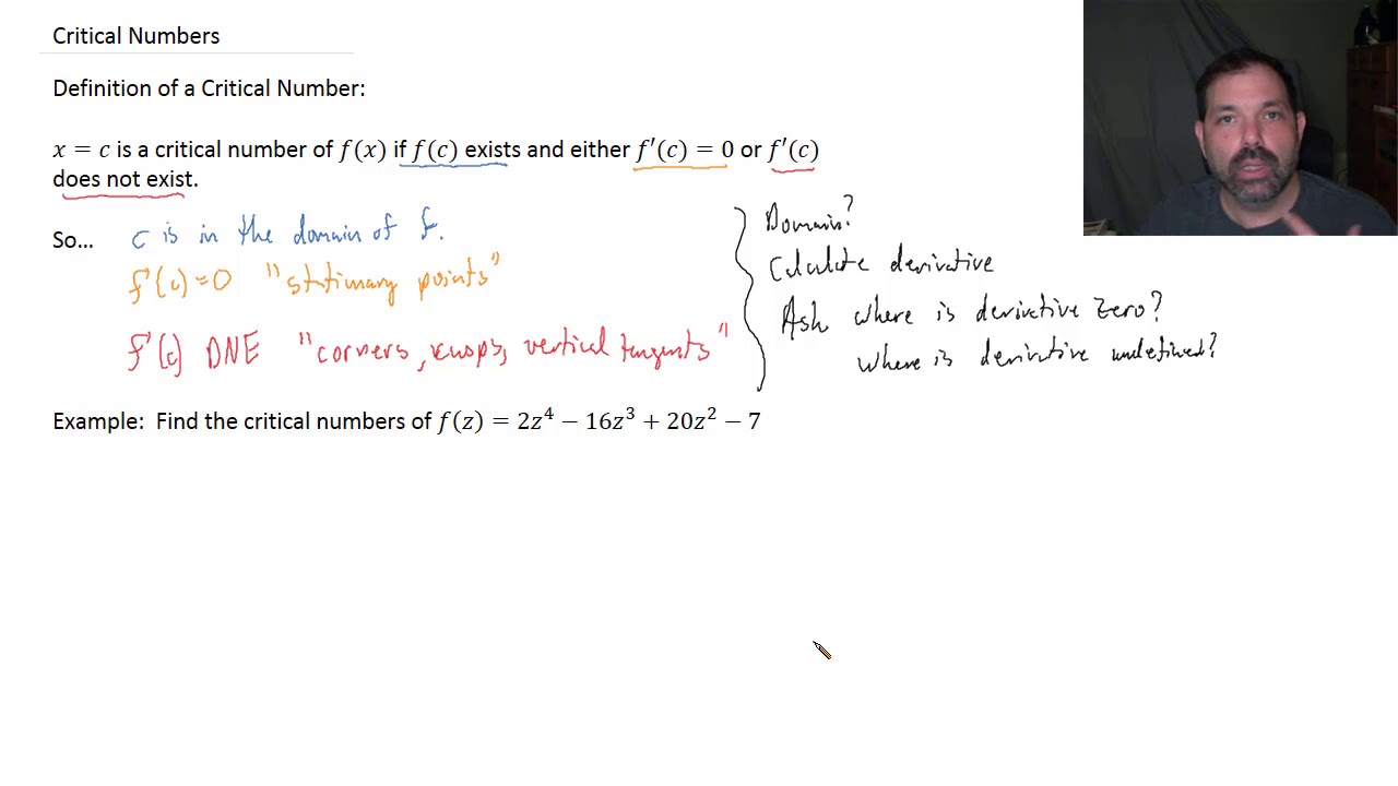 Critical Numbers Intro and Example 1 - YouTube