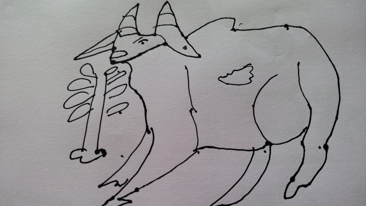 How to Draw Bull Drawing With 4x4 Dots || Bull Drawing Easy || How To ...
