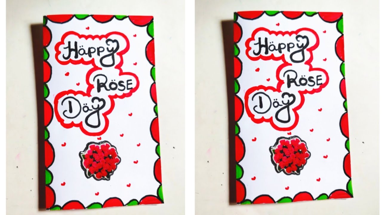 🌹Happy Rose day Greeting Card🥀 | Easy & Elegant Rose day Card Ideas/How ...