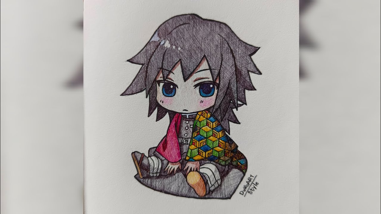 I draw cute Giyu Tomioka in easy step. #anime #drawing - YouTube
