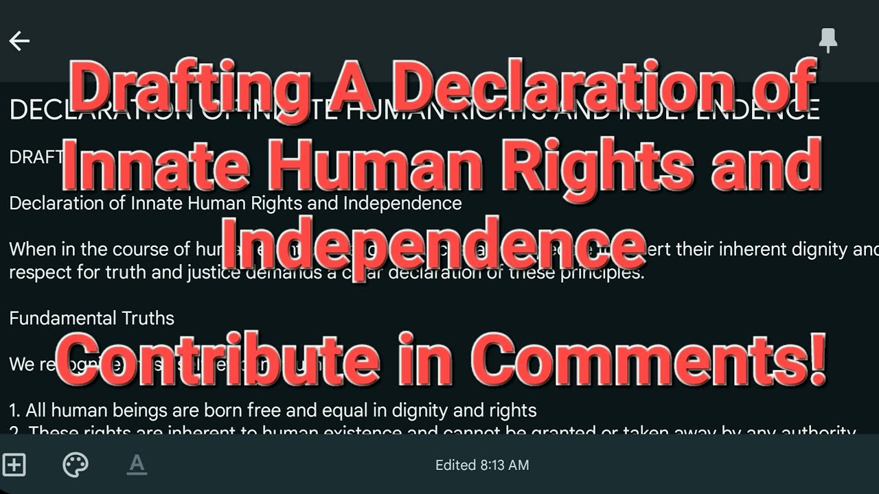 The Declaration of Innate Human Rights And Independence of the Nation ...