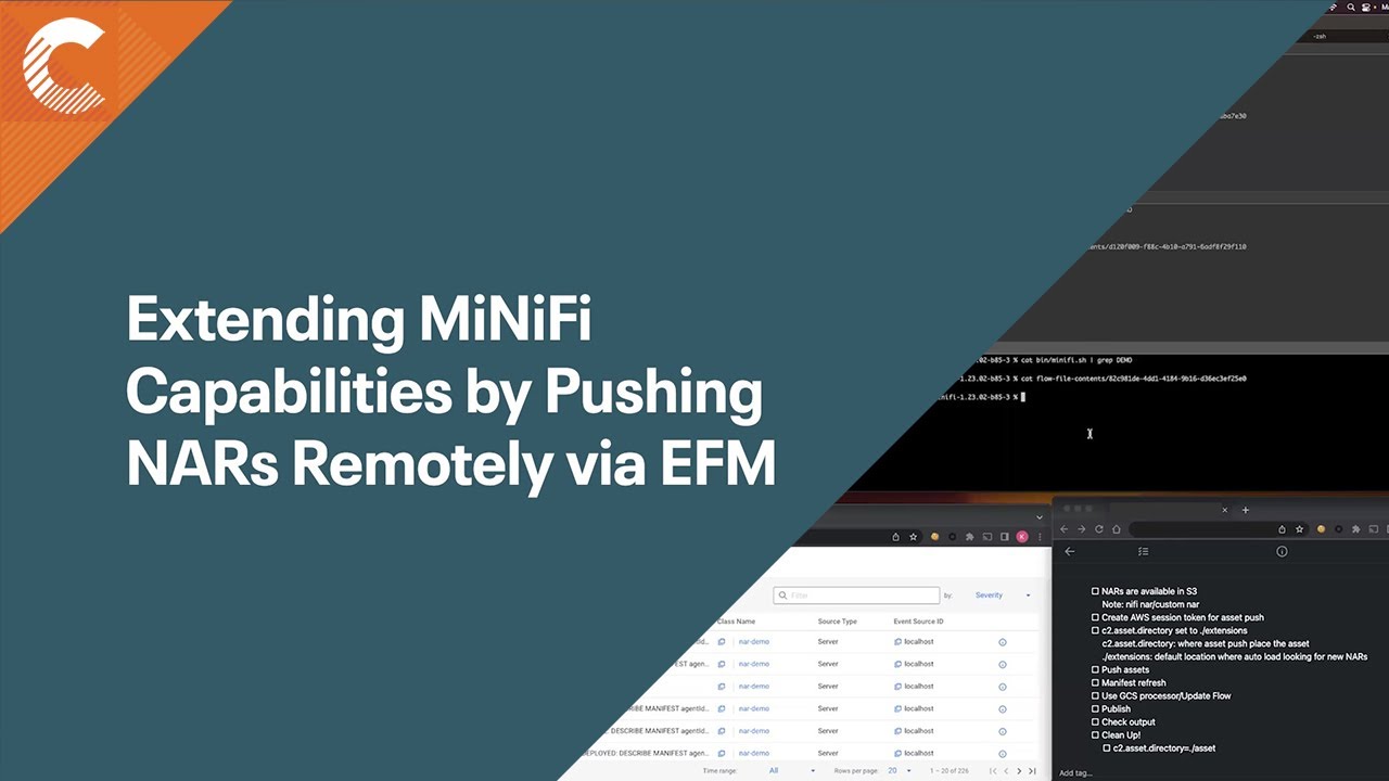 Extending MiNiFi capabilities by pushing NARs remotely via EFM - YouTube