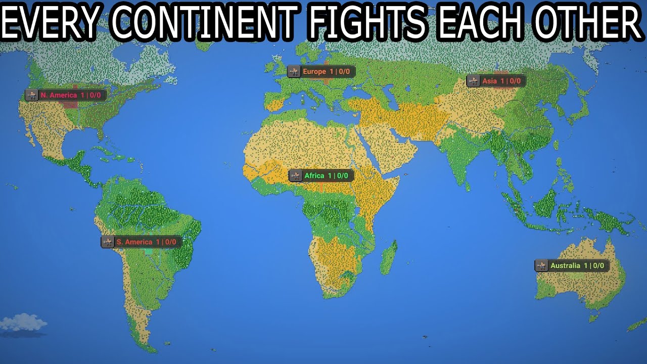 Every Continent Tries to Conquer The World- WorldBox Timelapse - YouTube
