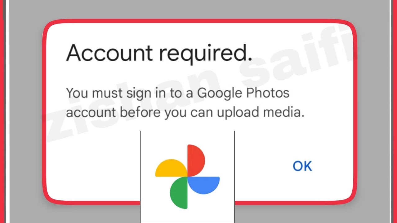 Google Photos Fix Account required You must sign in to a Google Photos ...