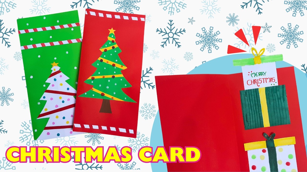 EASY CHRISTMAS CARD IN MINUTES! 🎅 DIY Greeting Cards | Christmas Paper ...