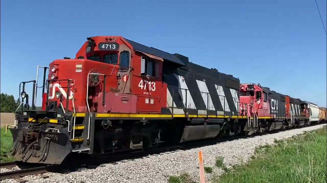 GP38 TRIO! CN L568 - CN 4713 West at Shakespeare (May 16 2025) - YouTube