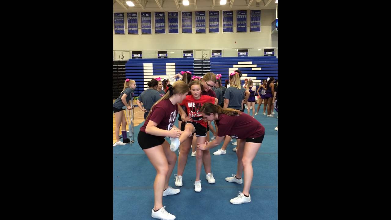 Peg Leg Cheer Stunt - YouTube