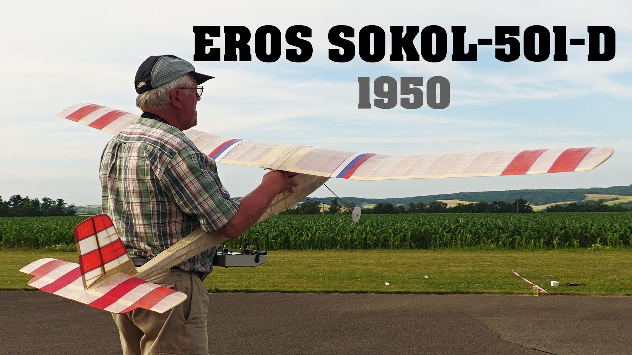 EROS SOKOL-501-D 1950 | Class ALOT | vintage RC plane | 4K | 2022 - YouTube