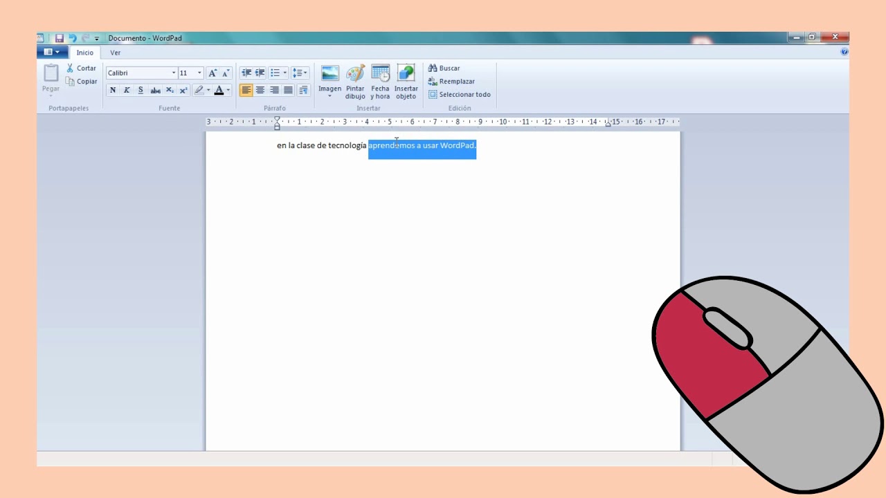 Modificamos textos en WordPad (Primaria) - YouTube
