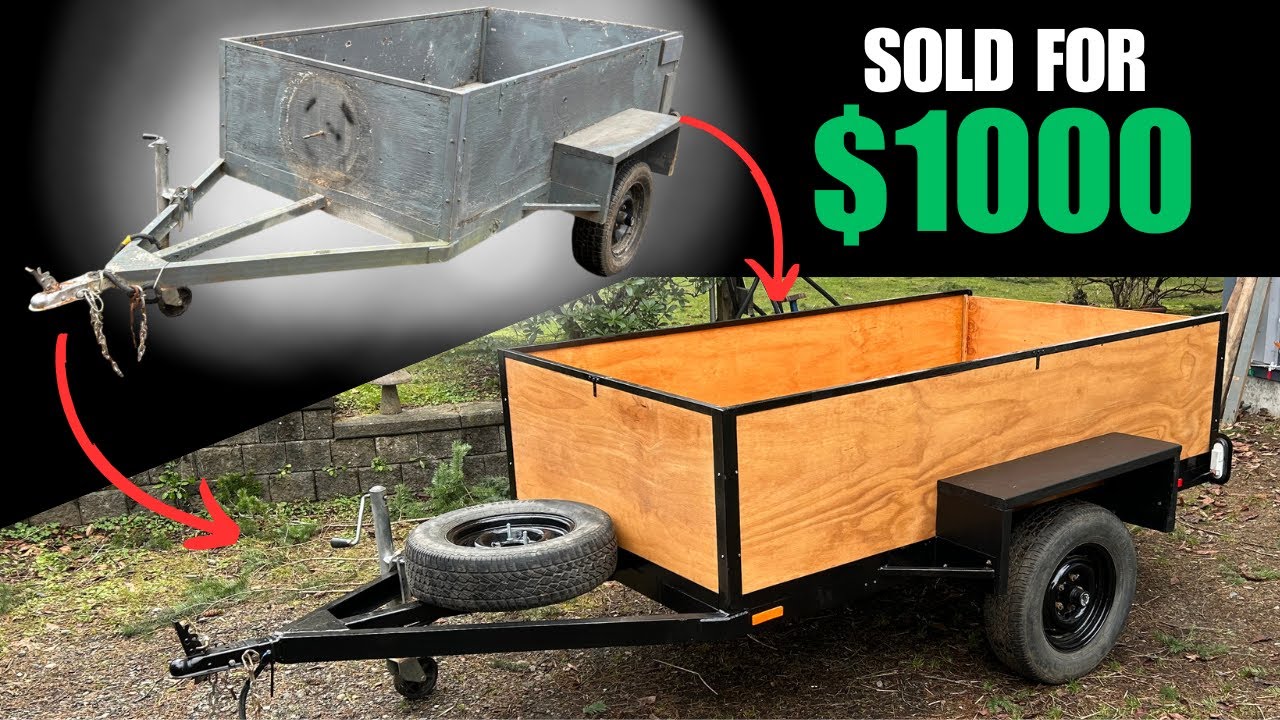 Restoring A Junkyard Utility Trailer In 15 Minutes! Flipping a trailer ...