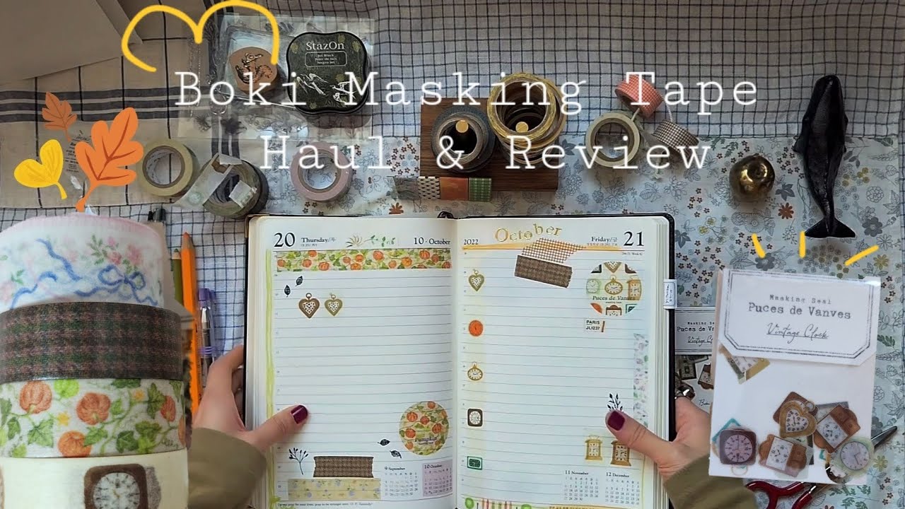 (자막)Boki 보키 마스킹테이프 가을 신상 하울🎃🧡 가을 느낌 다꾸🥰 Boki Masking Tape Haul with ...