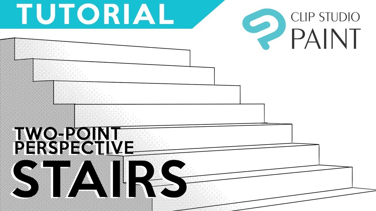 Stairs Drawing Tutorial (2-Point Perspective) 【Clip Studio Paint】 - YouTube