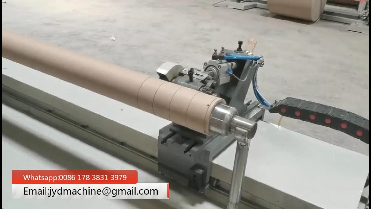 Single Knife Kraft Paper Tube Fine Cutting Machine Working In India ...