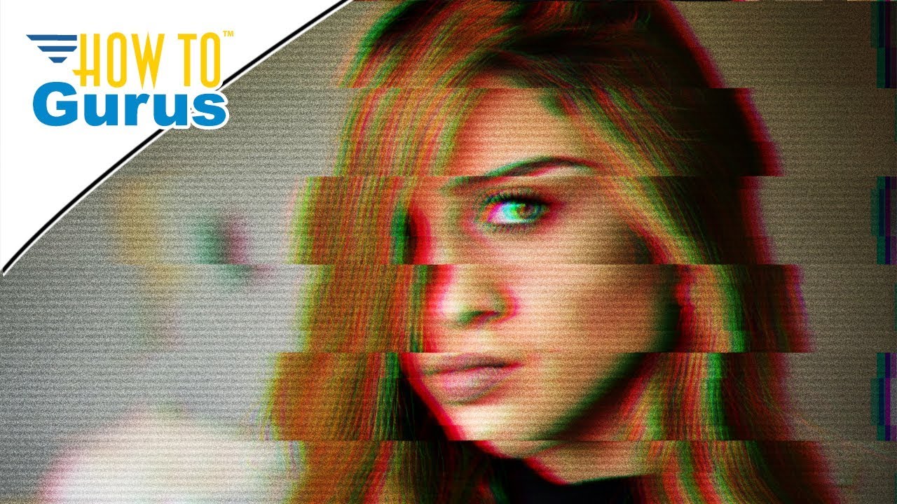 How You Can Do a VCR Art Look Glitch Effect in Photoshop CC - YouTube