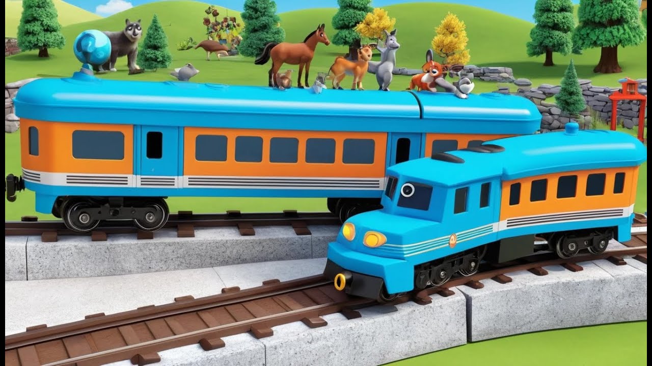 Round and Round the Little Train | Fun Train Song for Kids | Playful ...