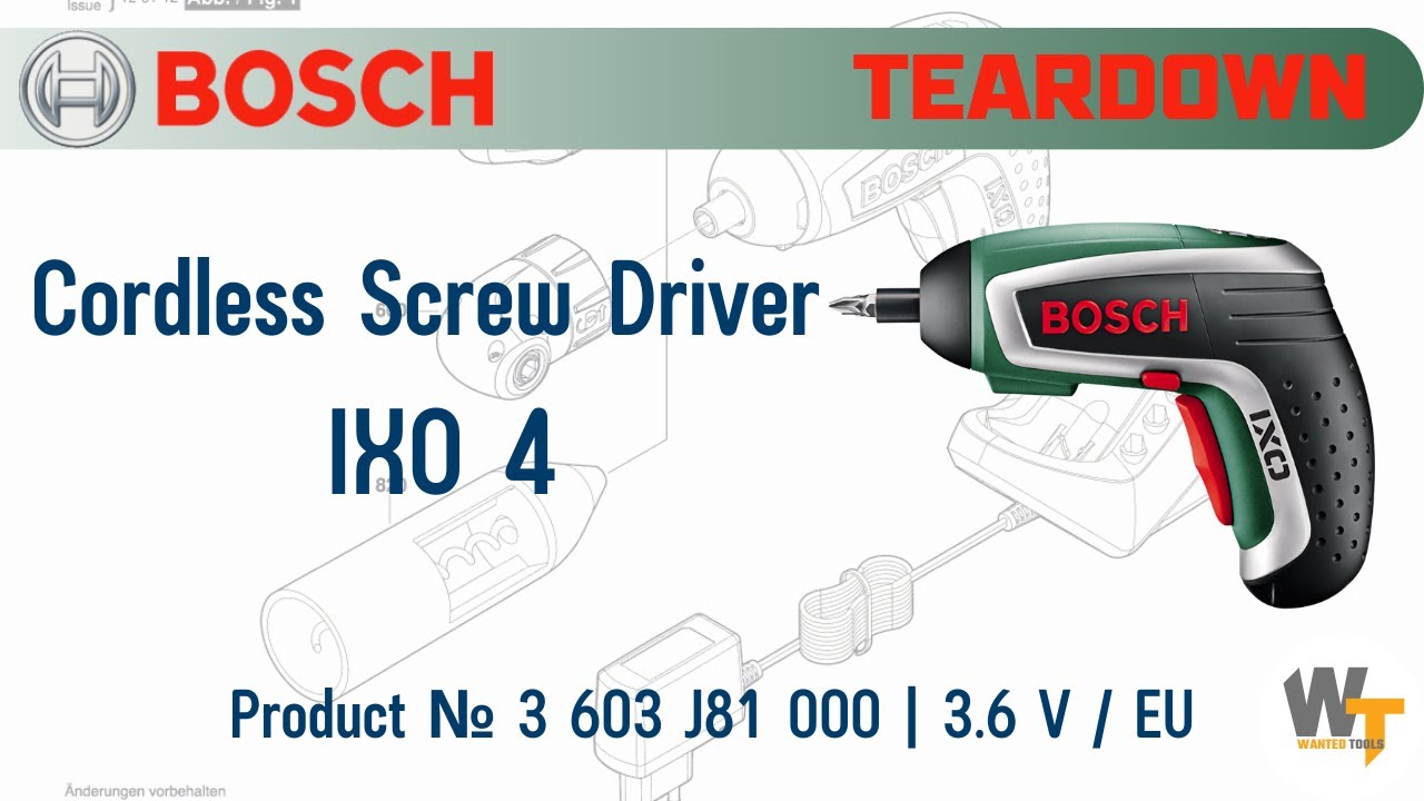 BOSCH IXO 4 Cordless Screw Driver #teardown - YouTube