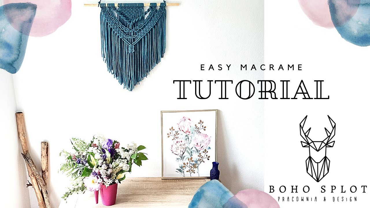 DIY Easy Macrame tutorial. Makrama z węzłów płaskich. BOHO SPLOT ...