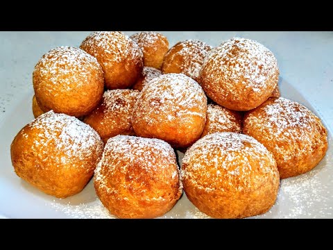 Творожные пончики на скорую руку//Çox asan Kəsmikli Ponçiklər