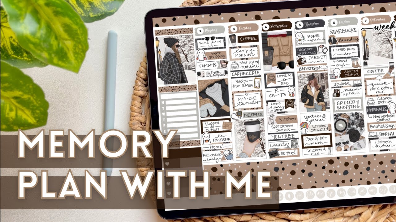 PLAN WITH ME 🤎 | Digital Memory Planning Jan 2-8 | GoodNotes 5 - YouTube