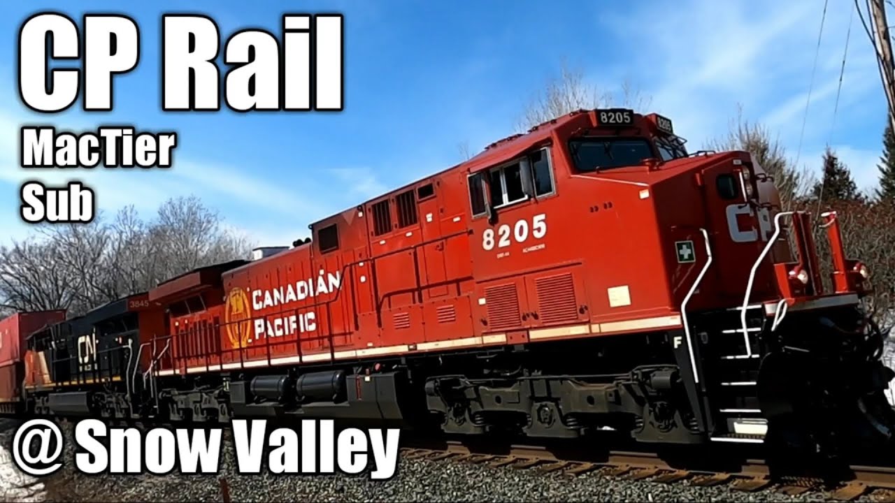 REWIND CP Rail MacTier Subdivision @ Snow Valley 8205N CN 3845 9727 ...