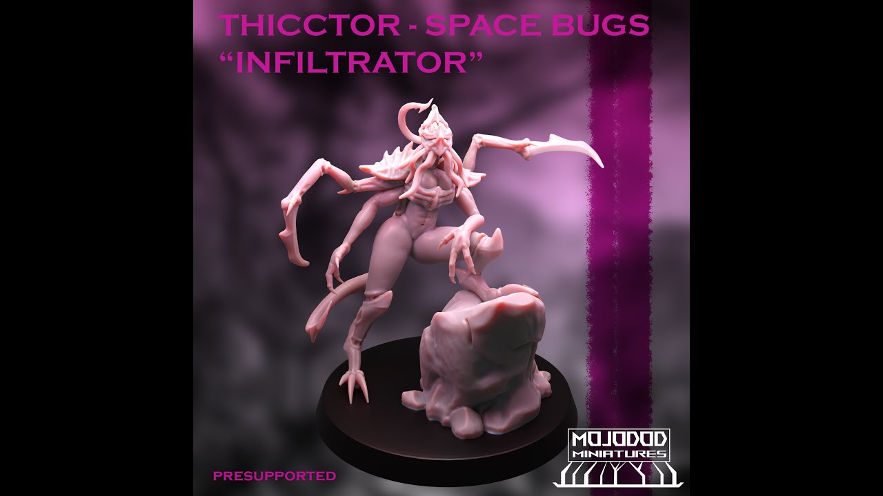 Thicctor - Space Bugs "Infiltrator" - miniature Zbrush sculpting Timelapse - YouTube