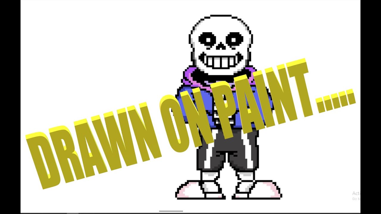 Drawing Sans on MS paint - Time Lapse - First attempt - undertale - YouTube