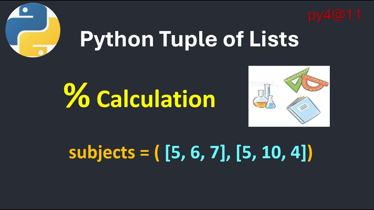 py4@11 Python Tuple of Lists Explained Percentage Calculation Program - YouTube