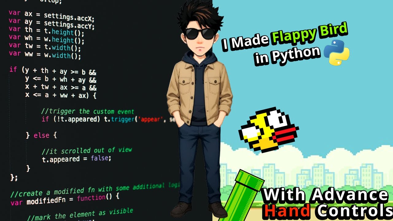 🔥 I Built Flappy Bird in Python with Advanced Hand 🖐️ Controls 🤯 | Game ...