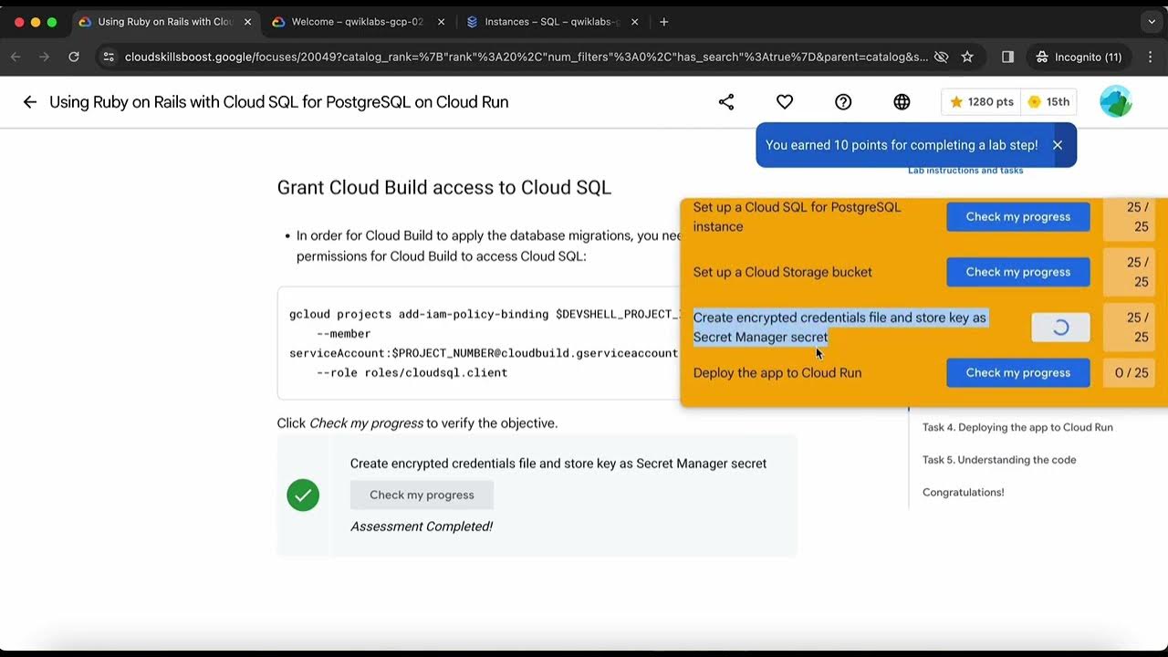 Using Ruby on Rails with Cloud SQL for PostgreSQL on Cloud Run | GSP943 - YouTube