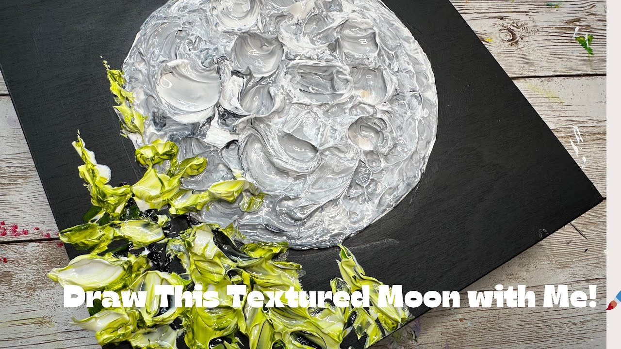 Textured Art Tutorial: Draw a Magical Full Moon Landscape with Trees 🌕🌲 ...