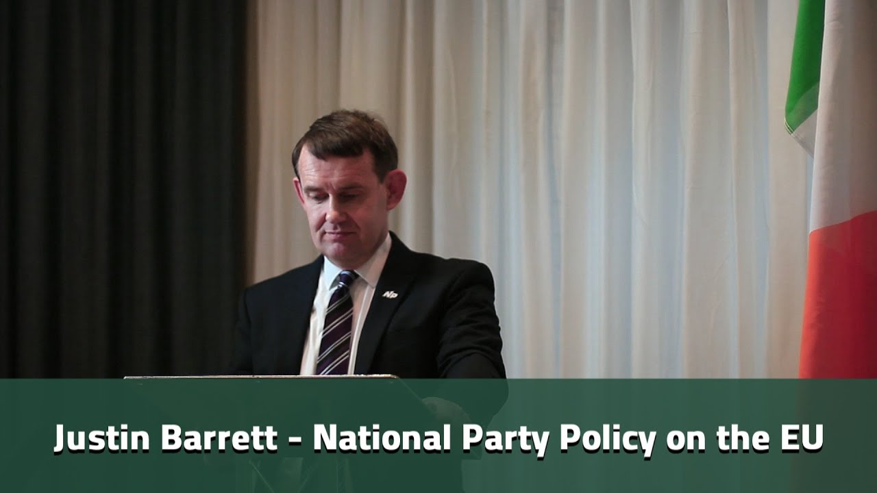 Justin Barrett - National Party Policy on the EU - YouTube
