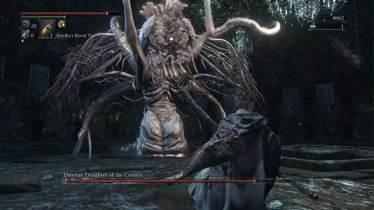 Bloodborne Isz Gravestone chalice Ebrietas, Daughter of the Cosmos Boss ...