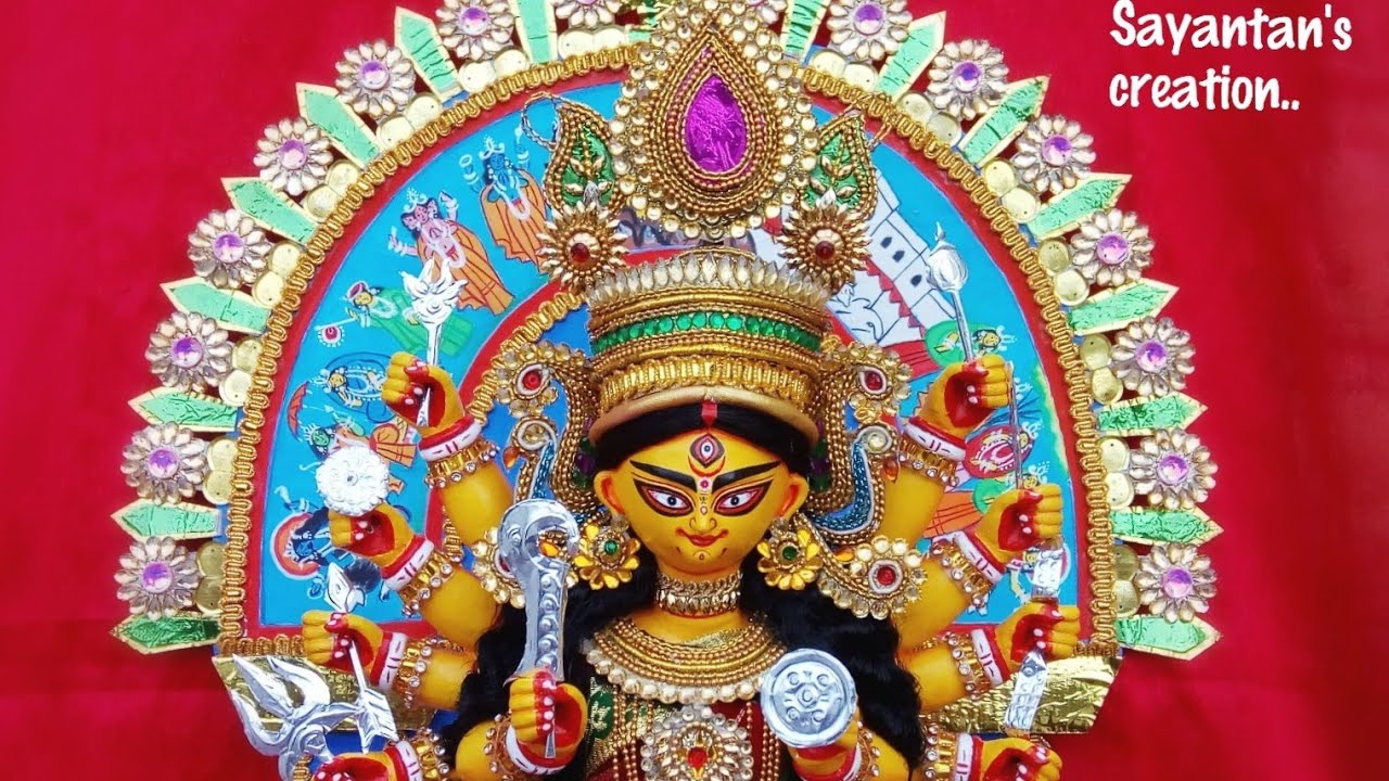 Miniature Durga idol making/How to make maa Durga /Durga idol making ...