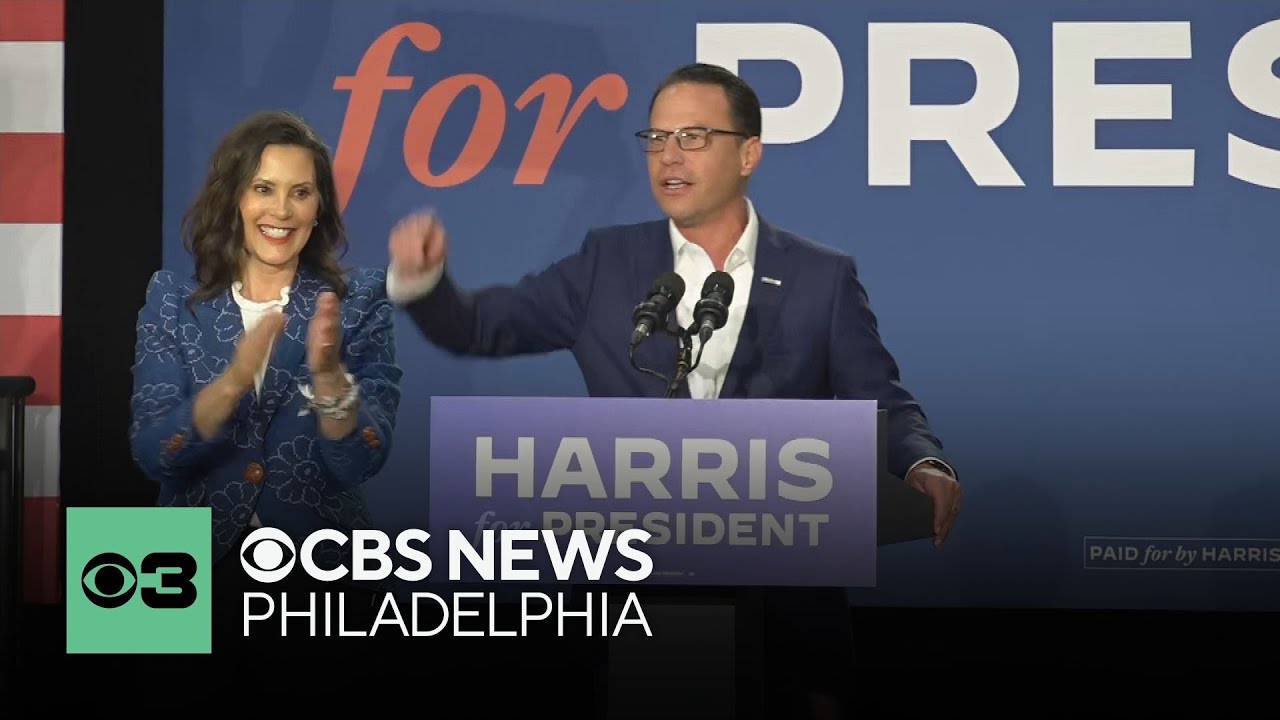 Michigan Gov. Gretchen Whitmer joins Gov. Josh Shapiro at Harris ...