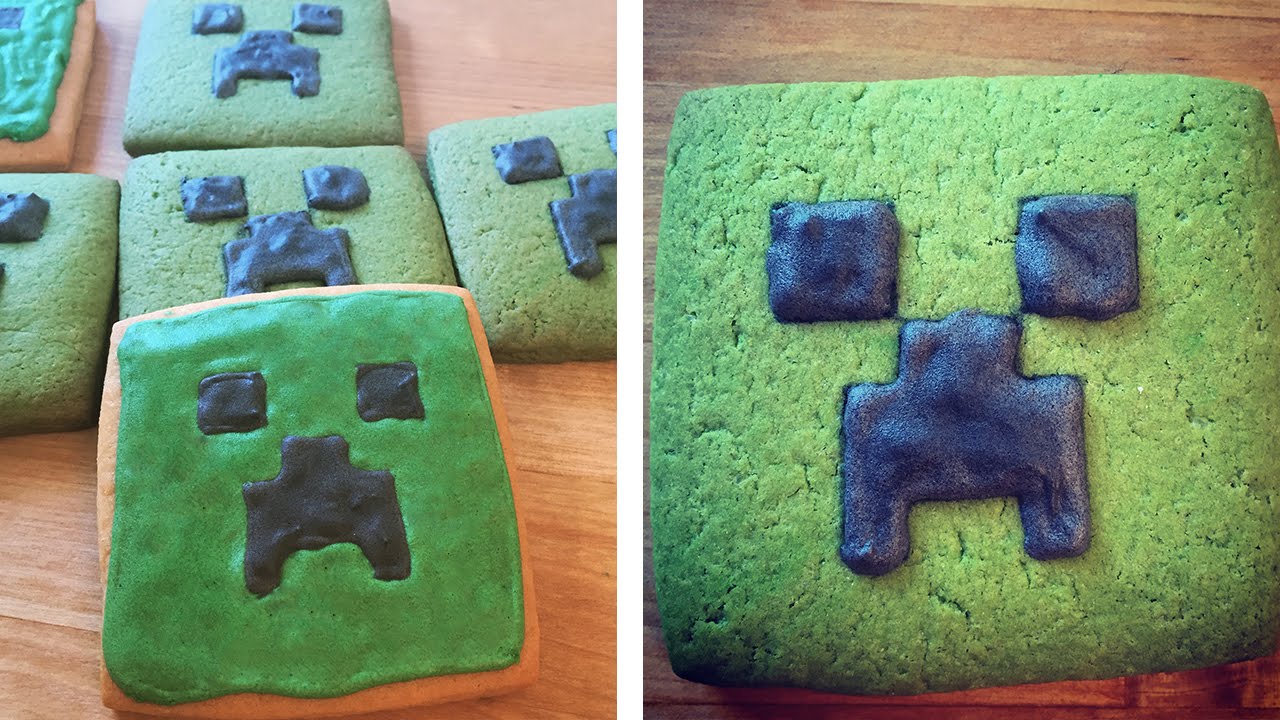 Minecraft Creeper Cookies - YouTube