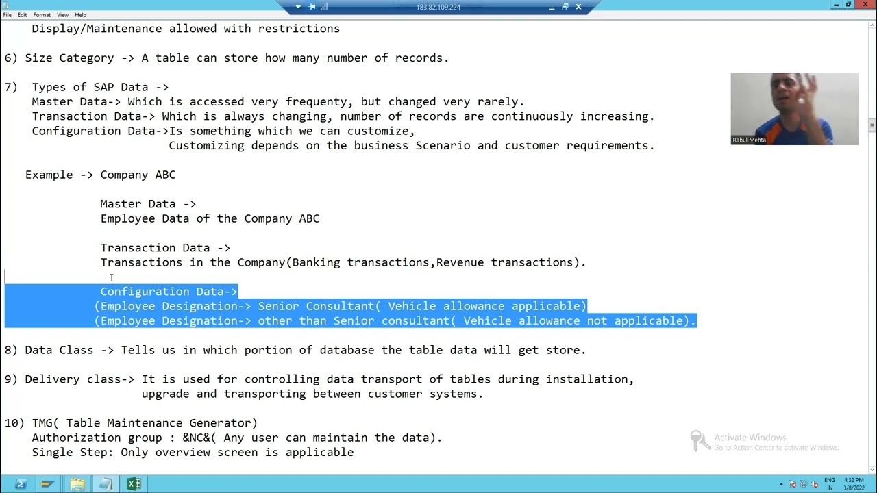 12 - ABAP Dictionary - Types of SAP Data and Data Class - YouTube