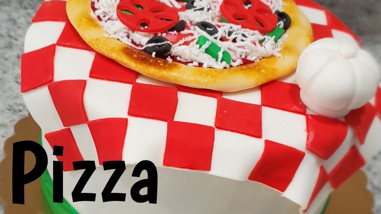 Como decorar bolo tema de pizzaria - YouTube