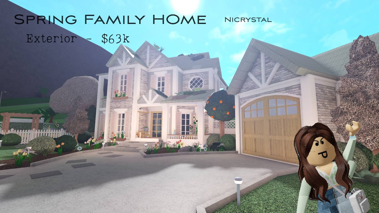 Spring Family Home | Roblox Bloxburg House | Speed Build (Exterior Only ...