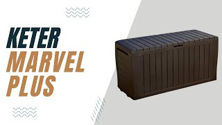 Keter Marvel Plus 71 Gallon Resin Outdoor Storage Box for Patio Storage Box Cushions, Throw Pillows