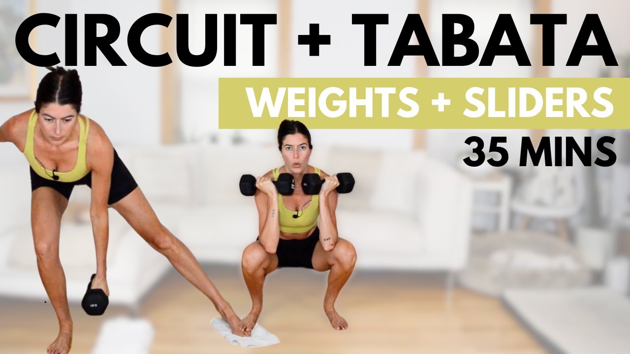 Total Body Workout with Weights & Sliders (35 Mins) - Circuit + Tabata ...