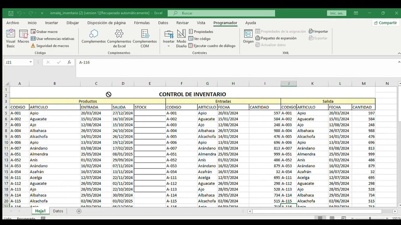 Como hacer un inventario en Excel con Visual Basic - YouTube