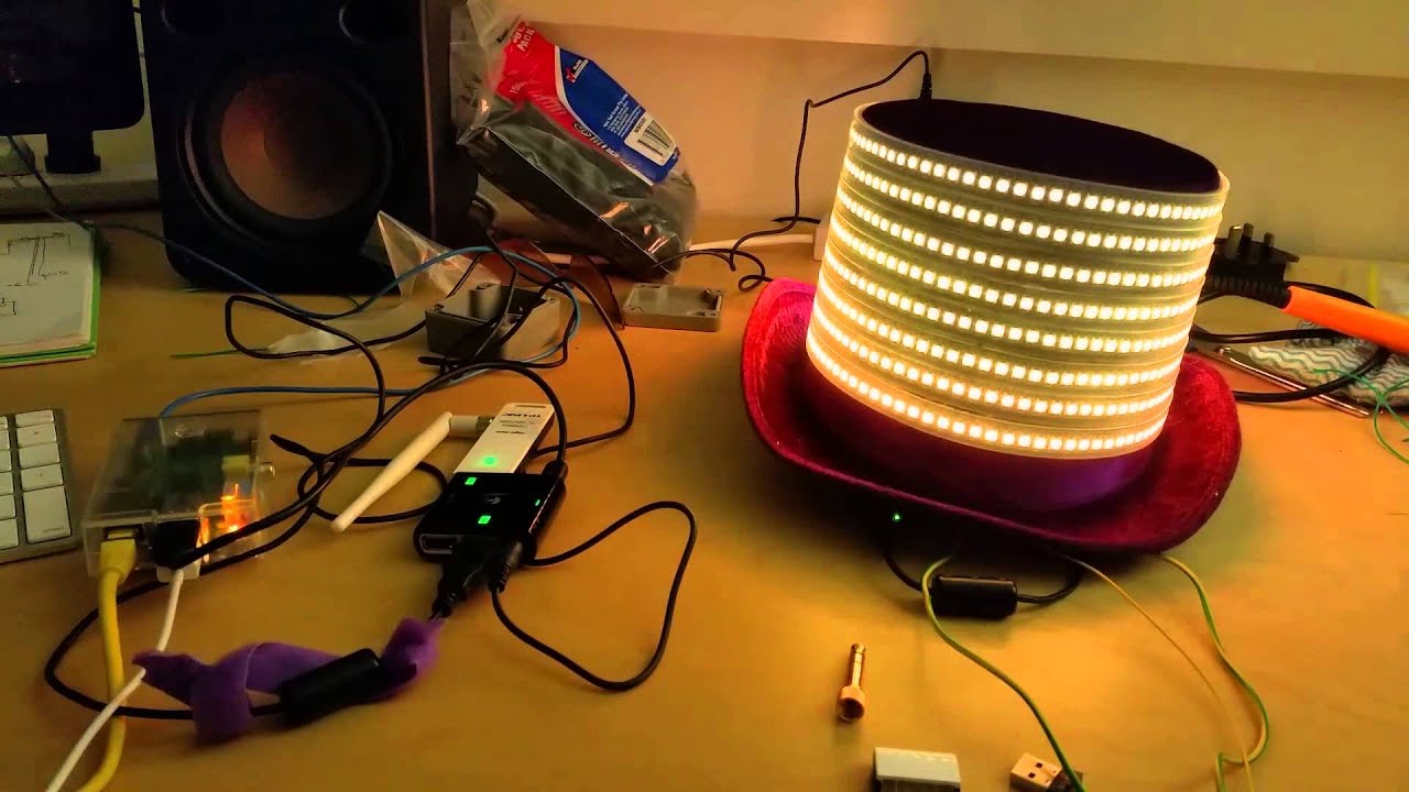 Early LED Techno Hat testing - YouTube