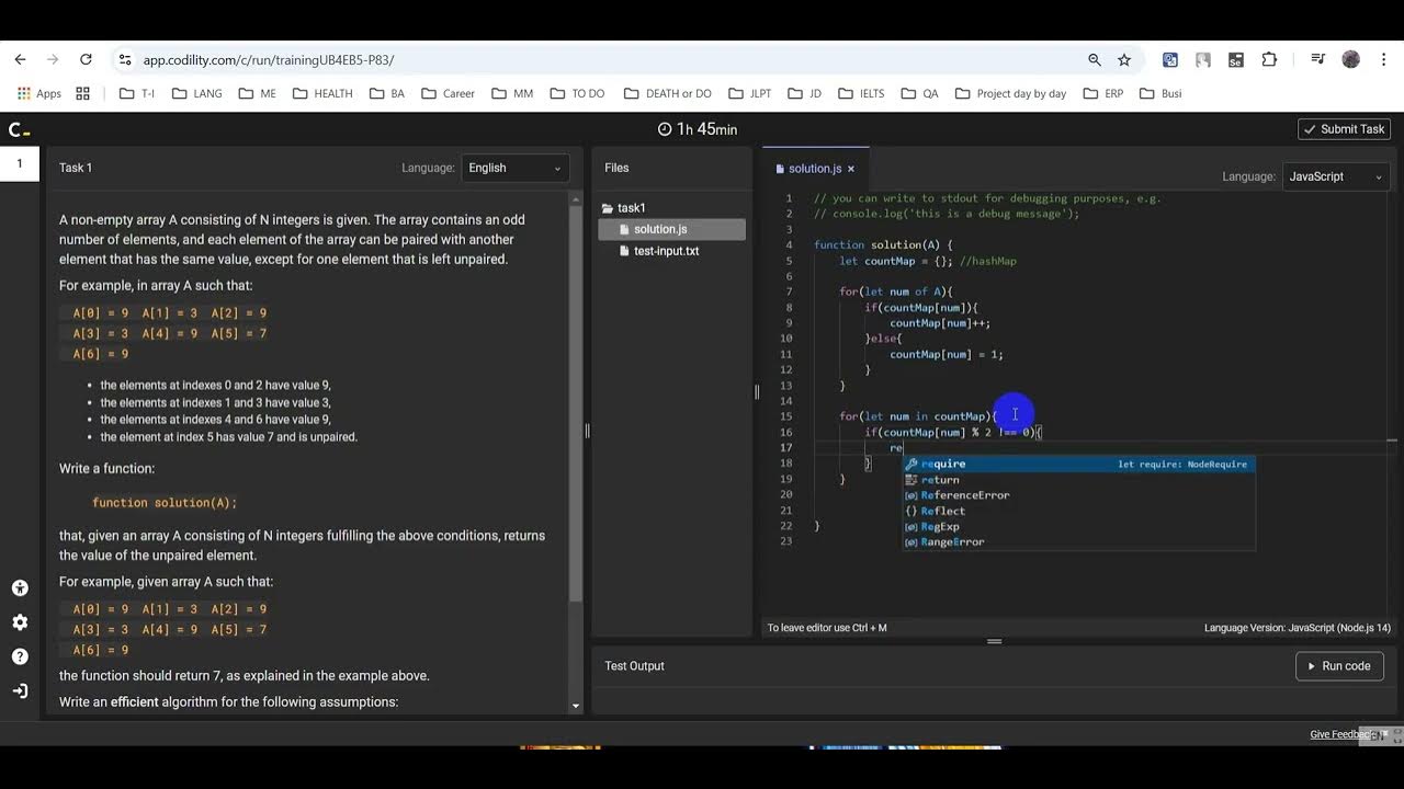 [Codility Javascript]_OddOccurrencesInArray - YouTube