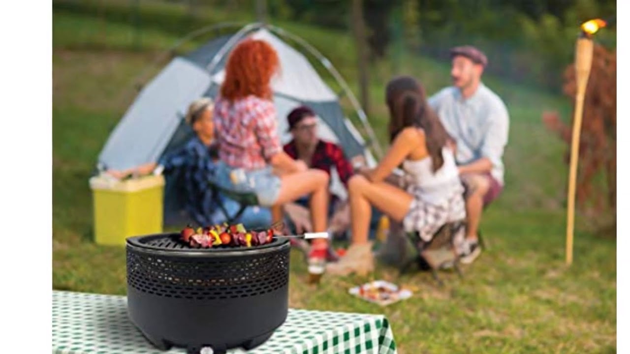 MP Essential Black Portable Charcoal Barbecue Table Camping Caravan ...