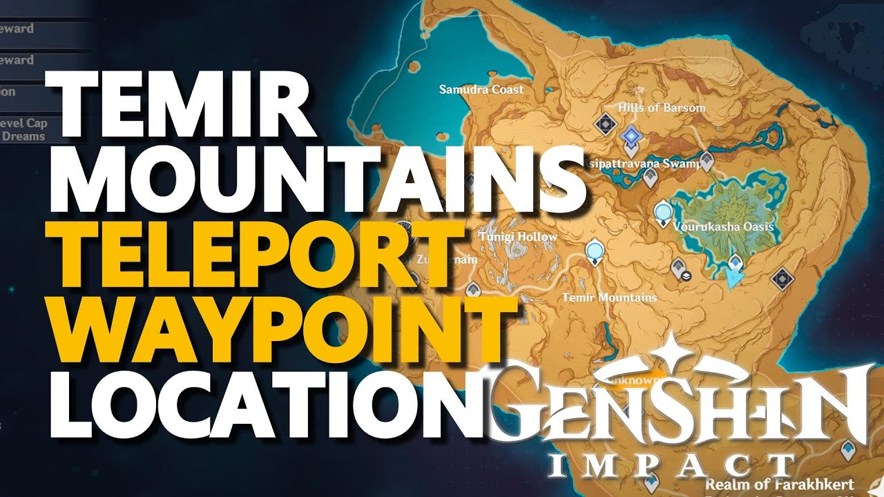 Temir Mountains Teleport Waypoint Location Genshin Impact - YouTube