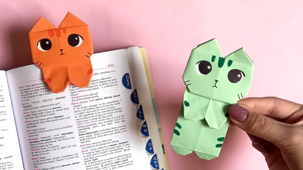 Easy Origami Cat Bookmark Fun And Easy DIY Origami Cat And Dog
