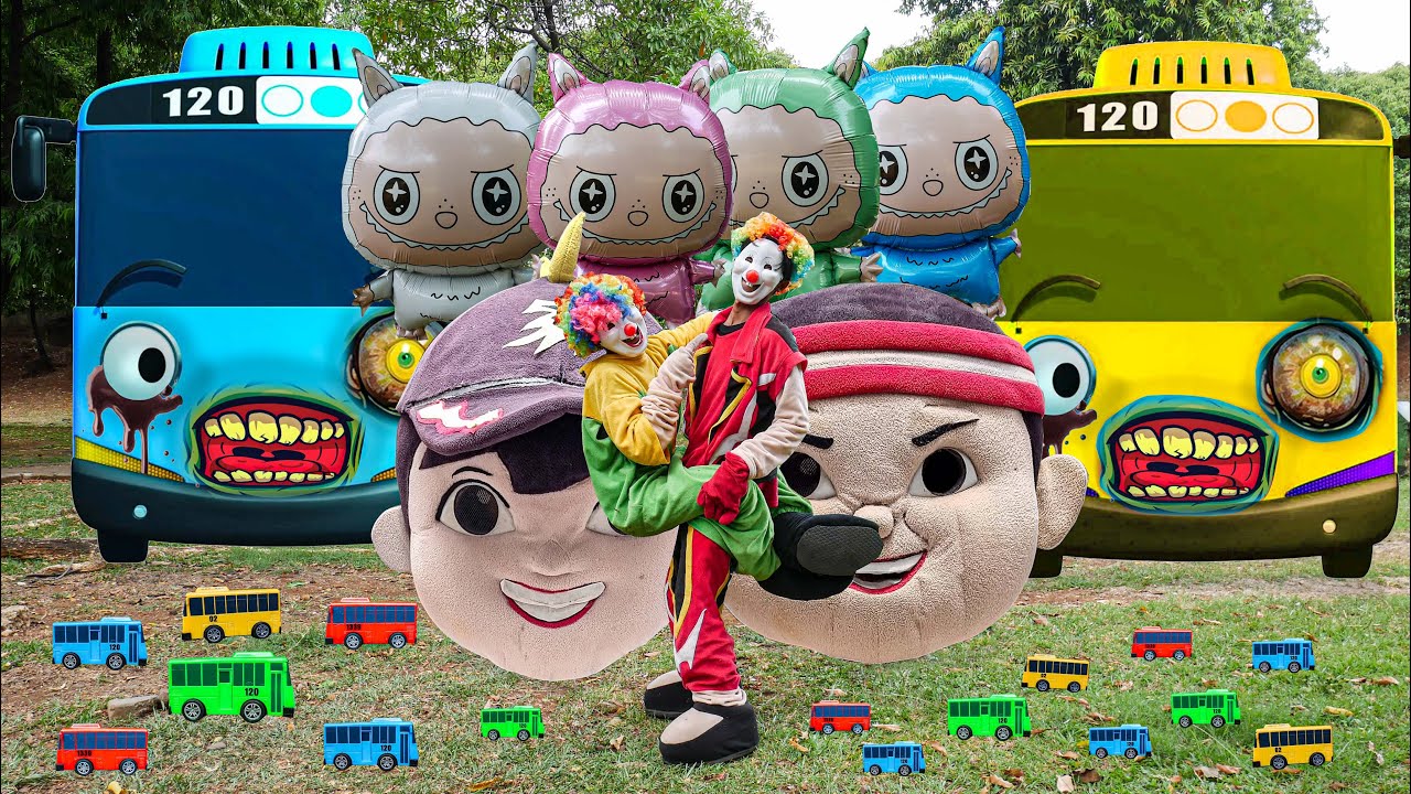 MENCARI BALON LABUBU DAN MAINAN BUS TAYO! KEPALA BADUT BOBOIBOY DI CURI ...