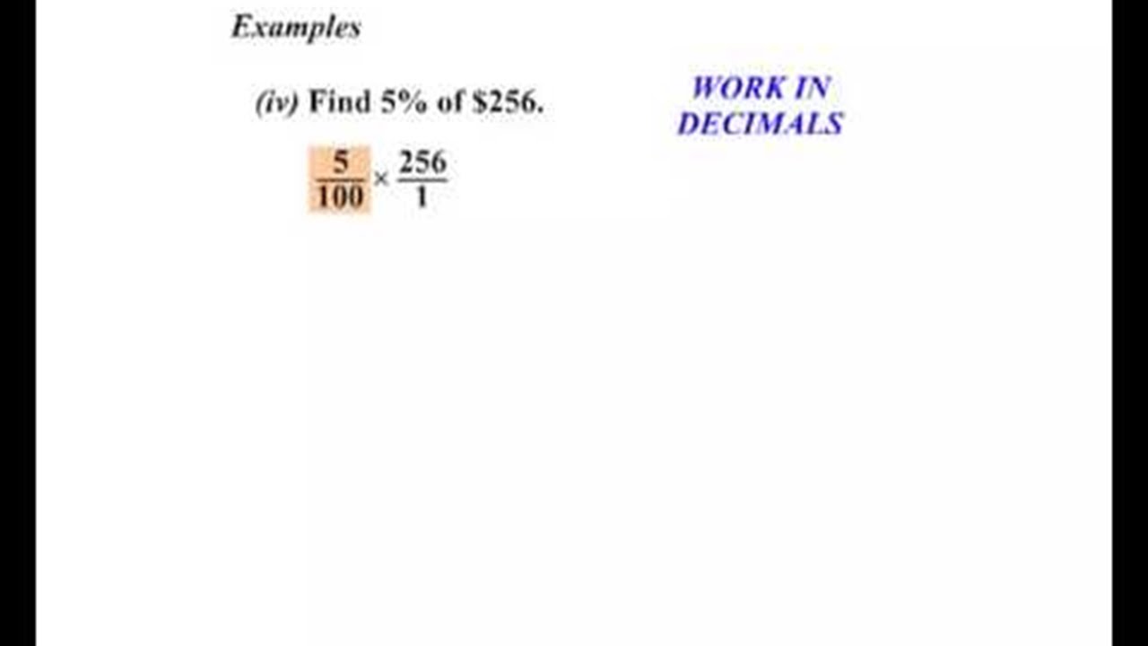 Algebra I Percentages Of Quantities YouTube Algebra I Percentages Of Quantities YouTube
