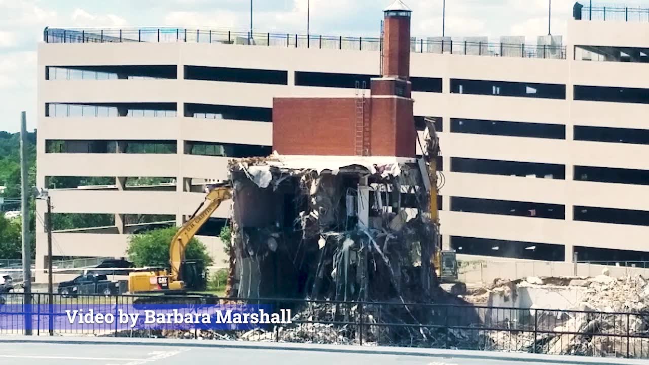 WATCH NOW: Old Sears building demolished in Greensboro - YouTube