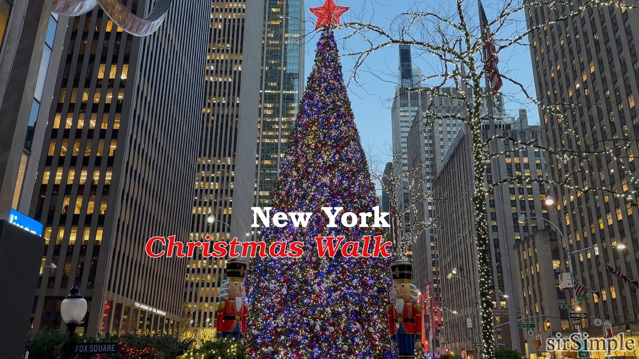 NYC Christmas Walk. New York city Christmas walking tour 4K - YouTube